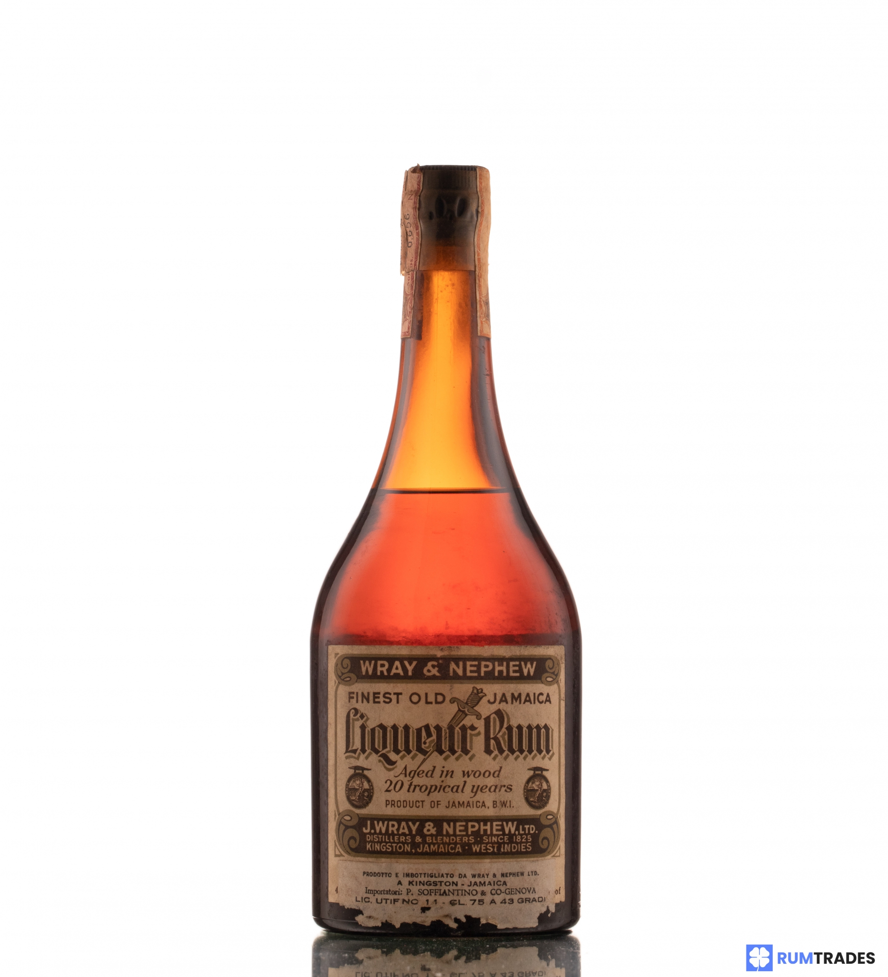 WRAY & NEPHEW LIQUER RUM 20 YEARS OLD 43% - BOTTLED 1950S