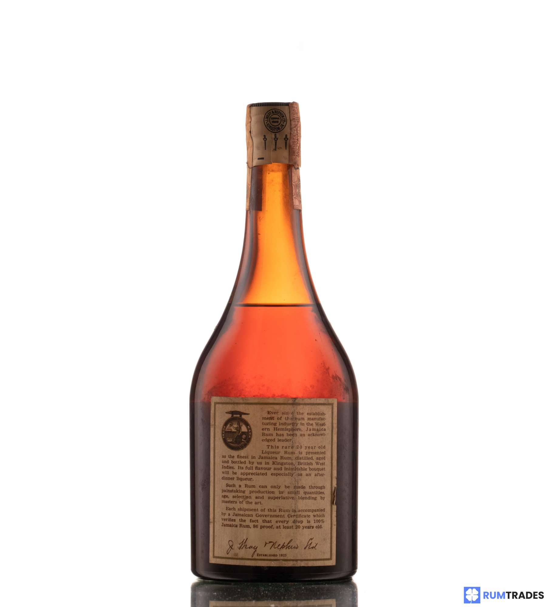 WRAY & NEPHEW LIQUER RUM 20 YEARS OLD 43% - BOTTLED 1950S