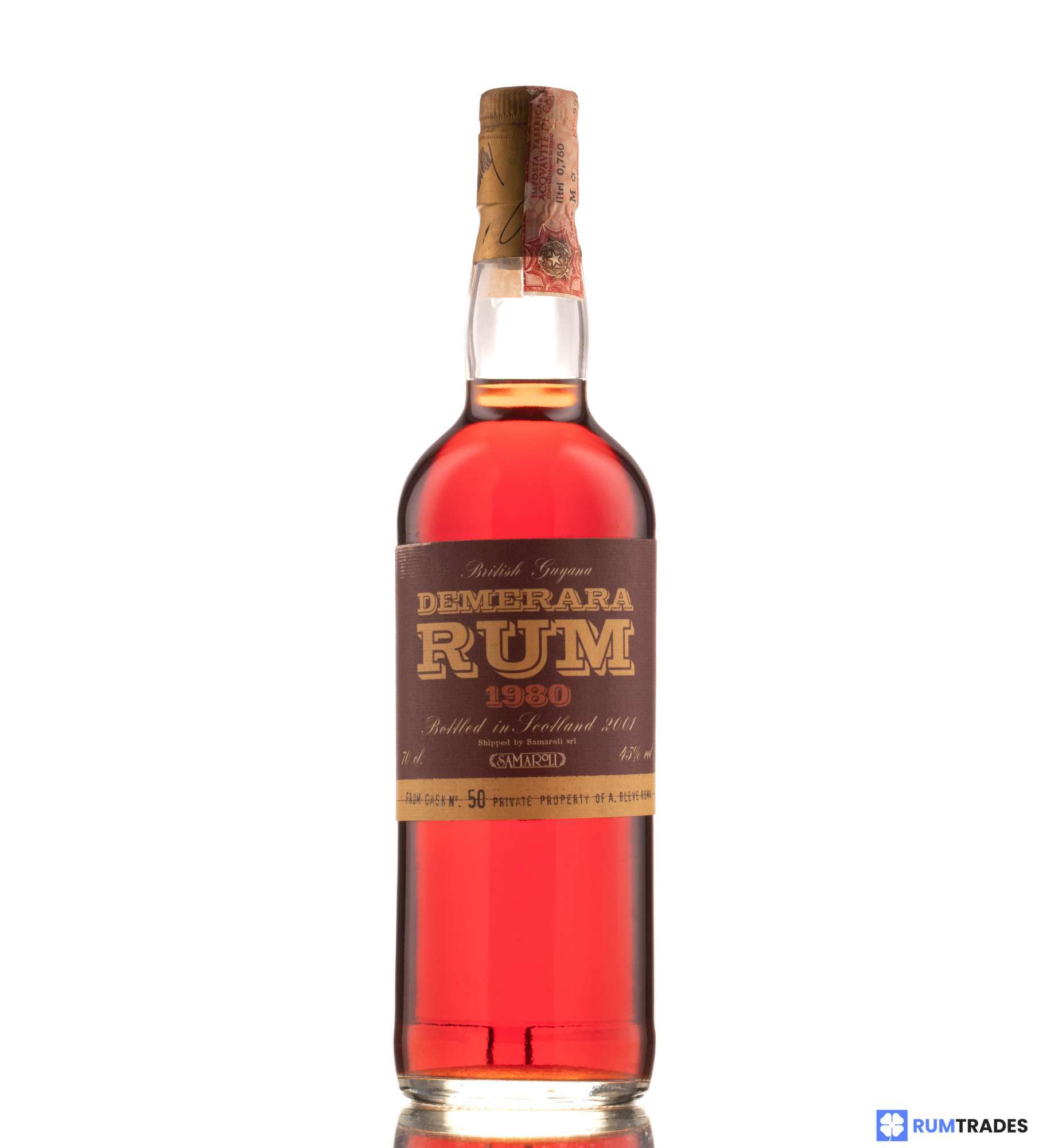 DEMERARA RUM 1980 45% SAMAROLI - BOTTLED 2001 CASK #50 | A.BLEVE ROMA