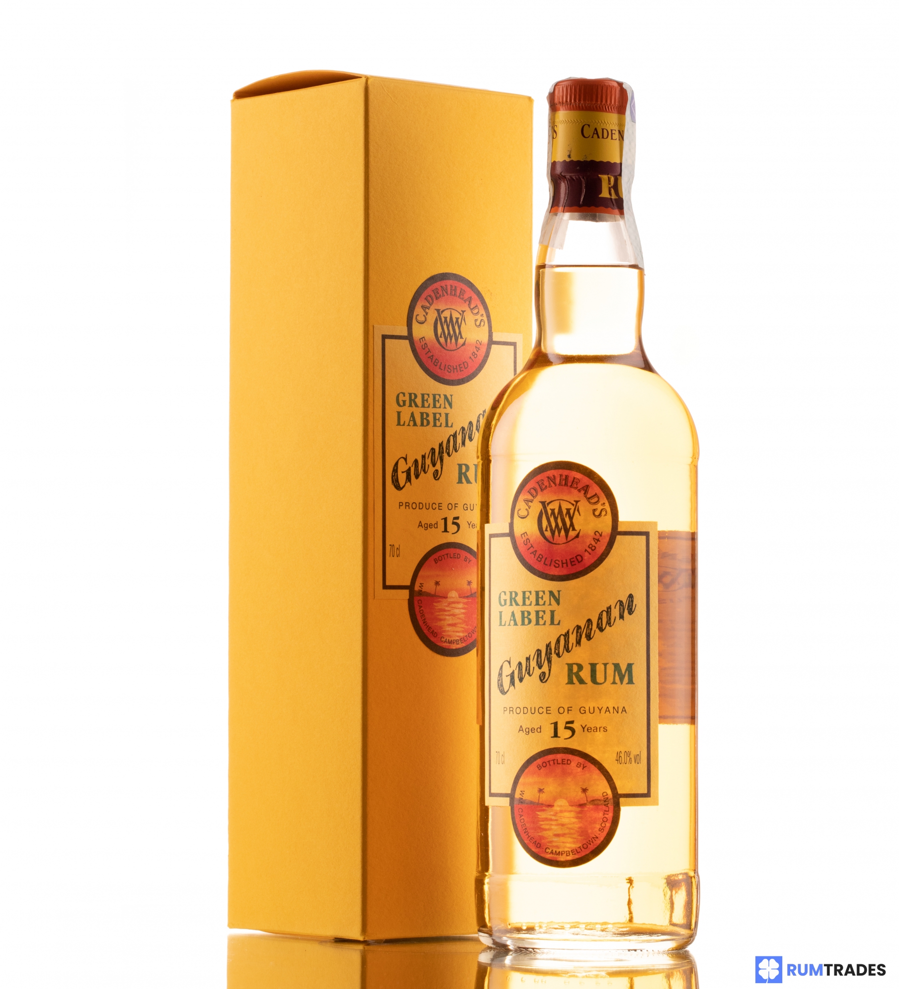 GREEN LABEL GUYANAN RUM 15 YEARS OLD 46% CADENHEAD'S
